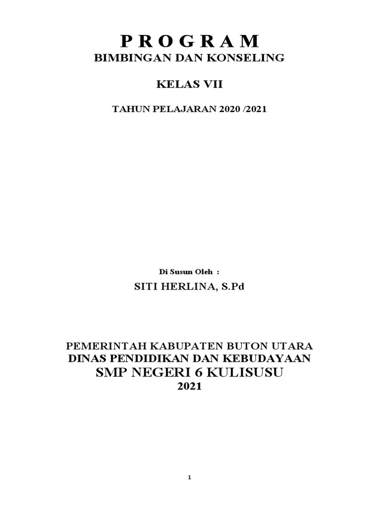 Dokumen Program BK Kelas 7,8,9 | PDF