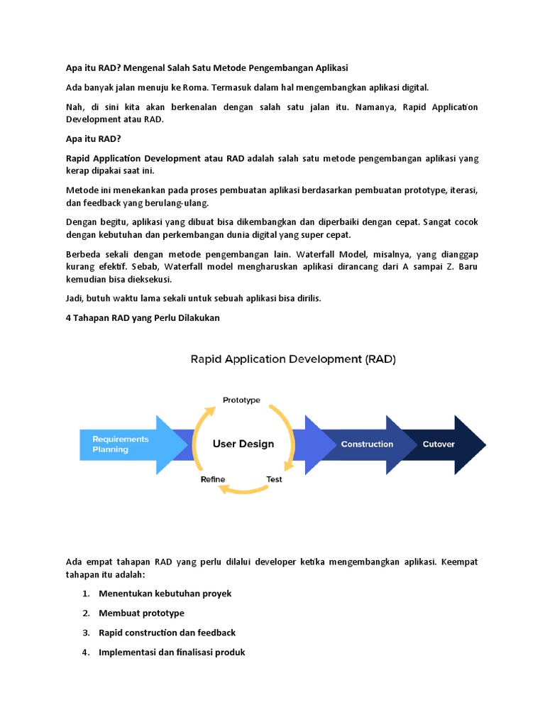 Apa Itu Rad Mengenal Salah Satu Metode Pengembangan Aplikasi Pdf
