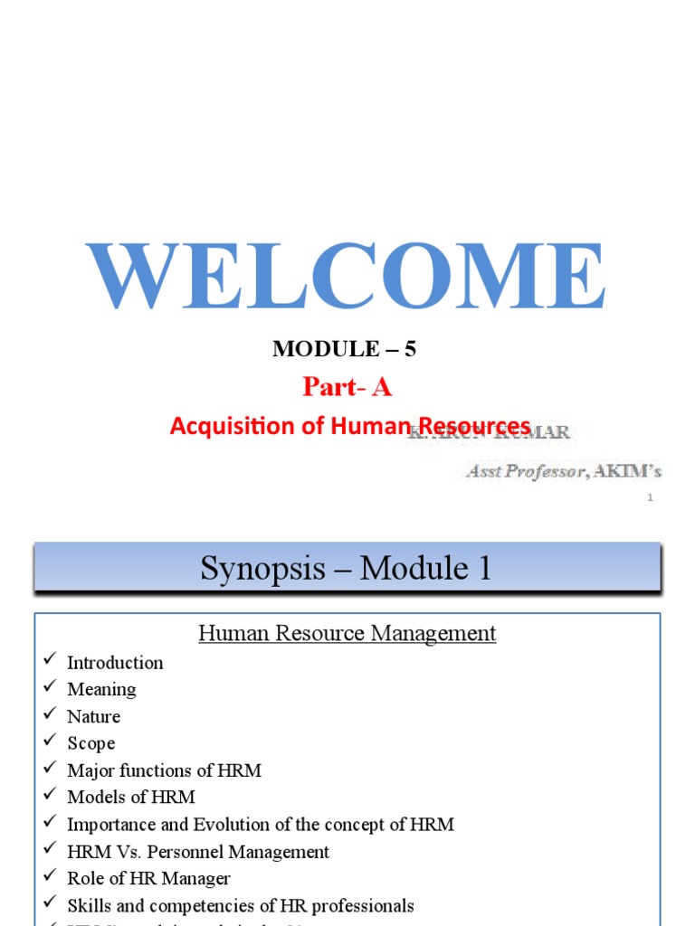 HRM Module-1 | PDF