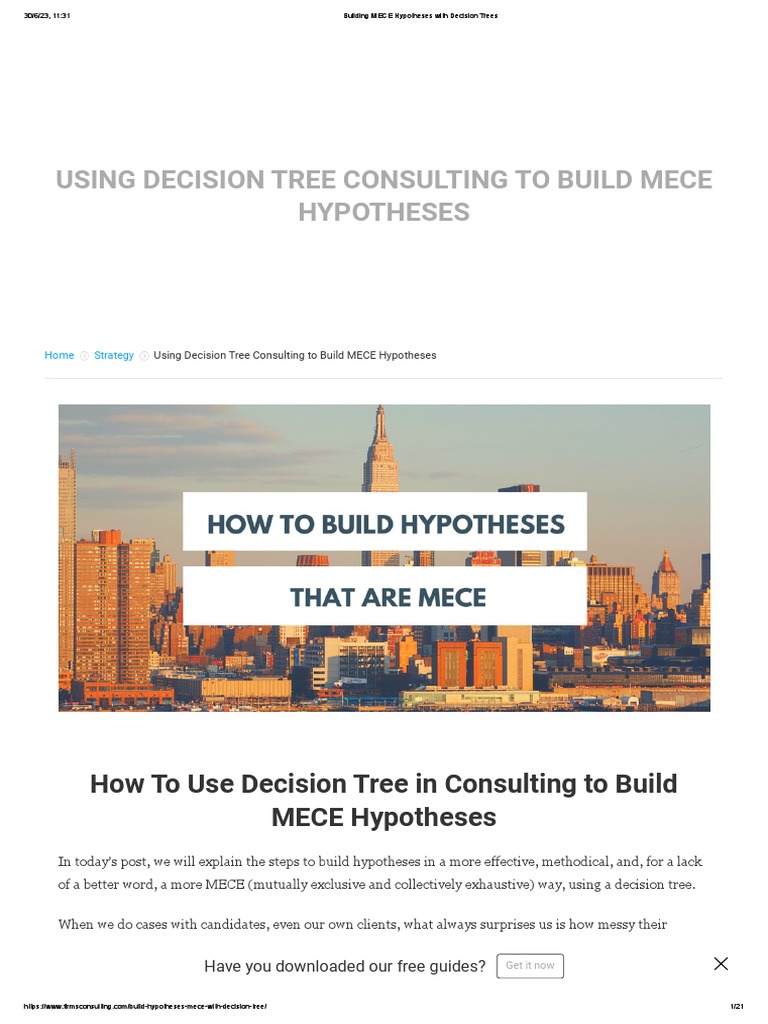 Build MECE Hypotheses with Decision Trees | PDF | Decision Making ...