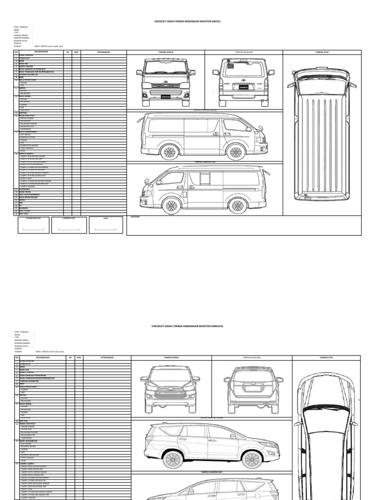 Form Checklist Kendaraan Investor Per Me Pdf