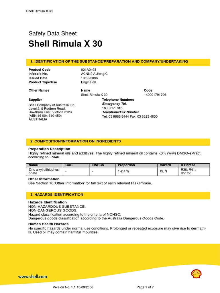 Rimula x30 | Download Free PDF | Dangerous Goods | Occupational Safety And Health