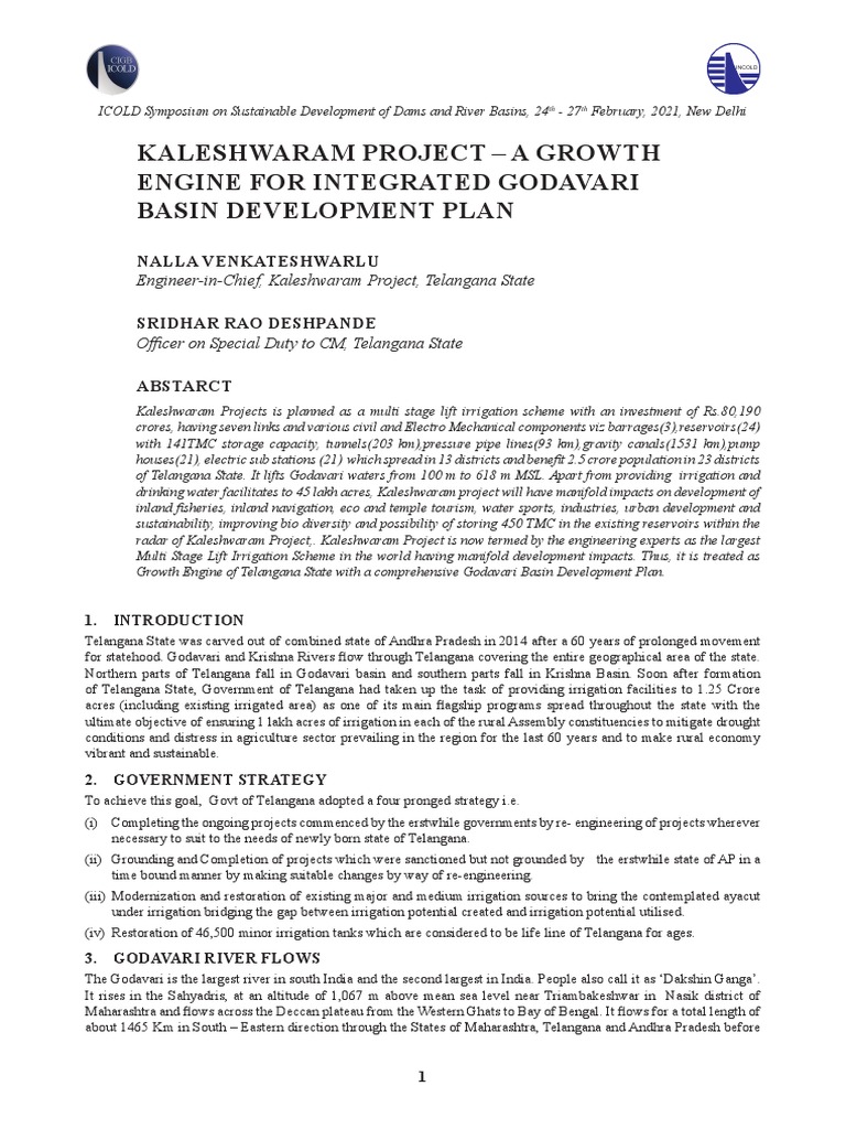 Kaleshwaram Project Details PDF | PDF | Earth Sciences | Hydrology