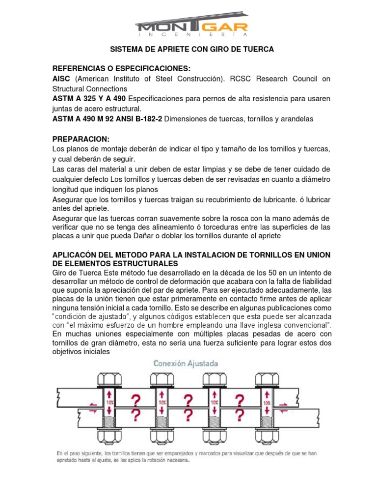 Sistema de Apriete Con Giro de Tuerca | PDF
