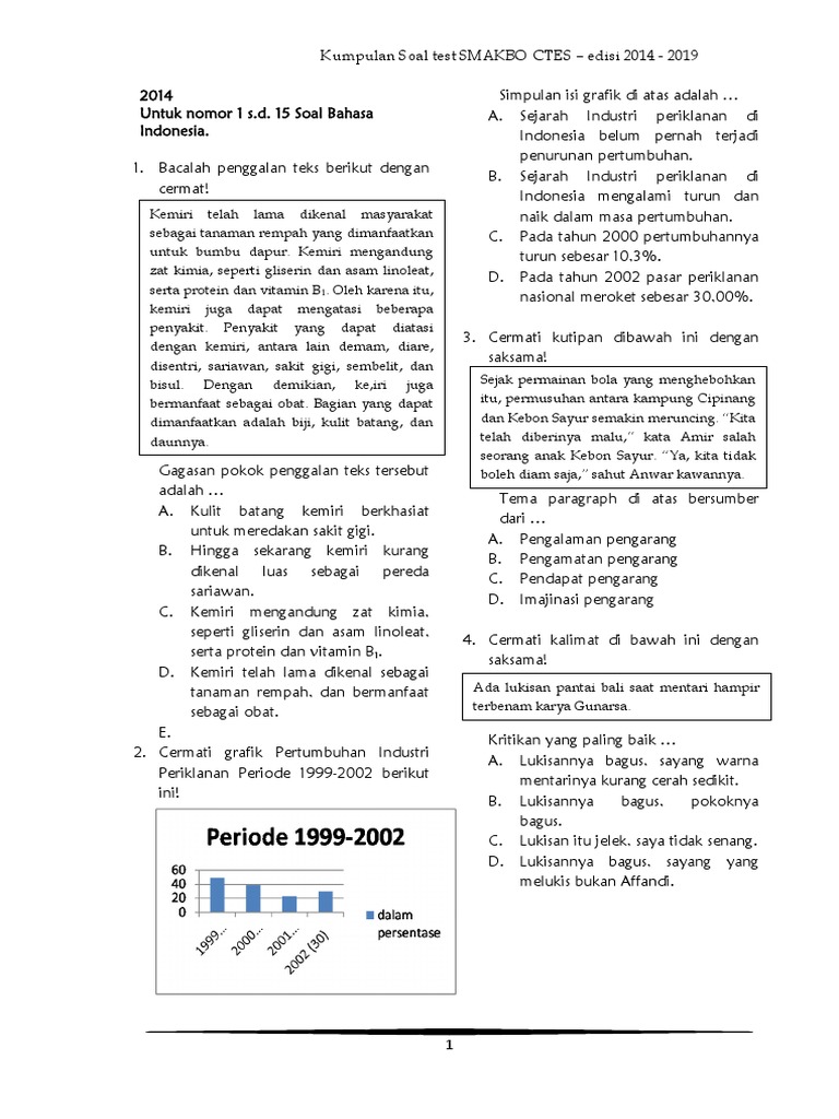 Soal PSB 2014-2019 | PDF