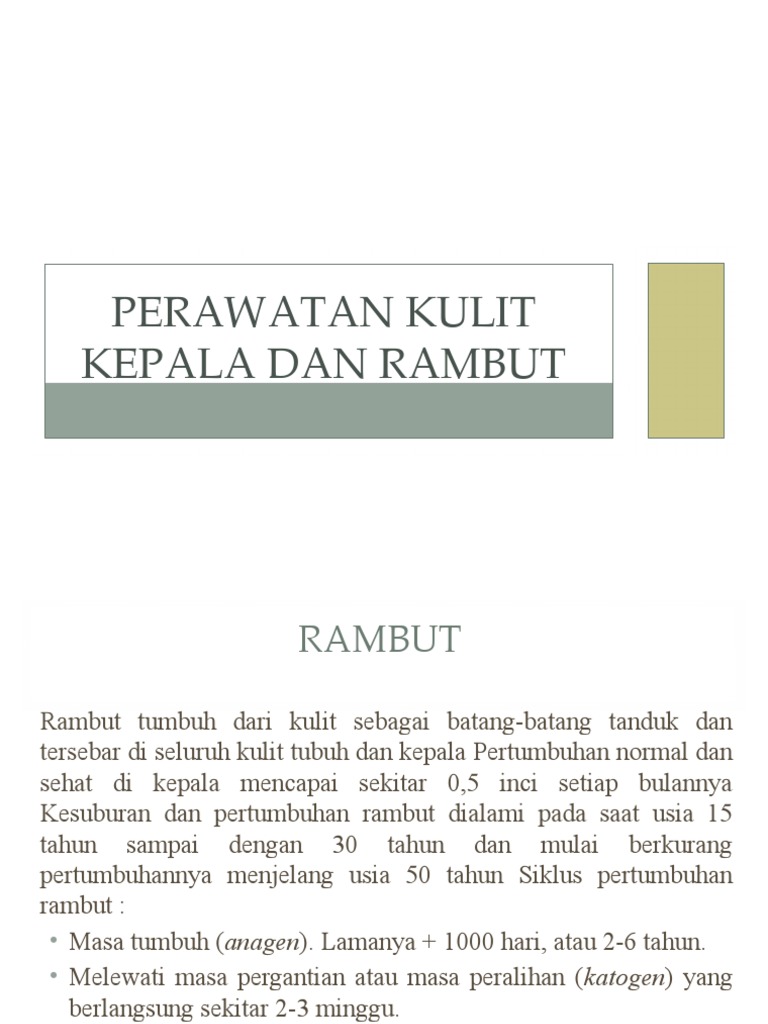 Perawatan Kulit Kepala Dan Rambut | PDF