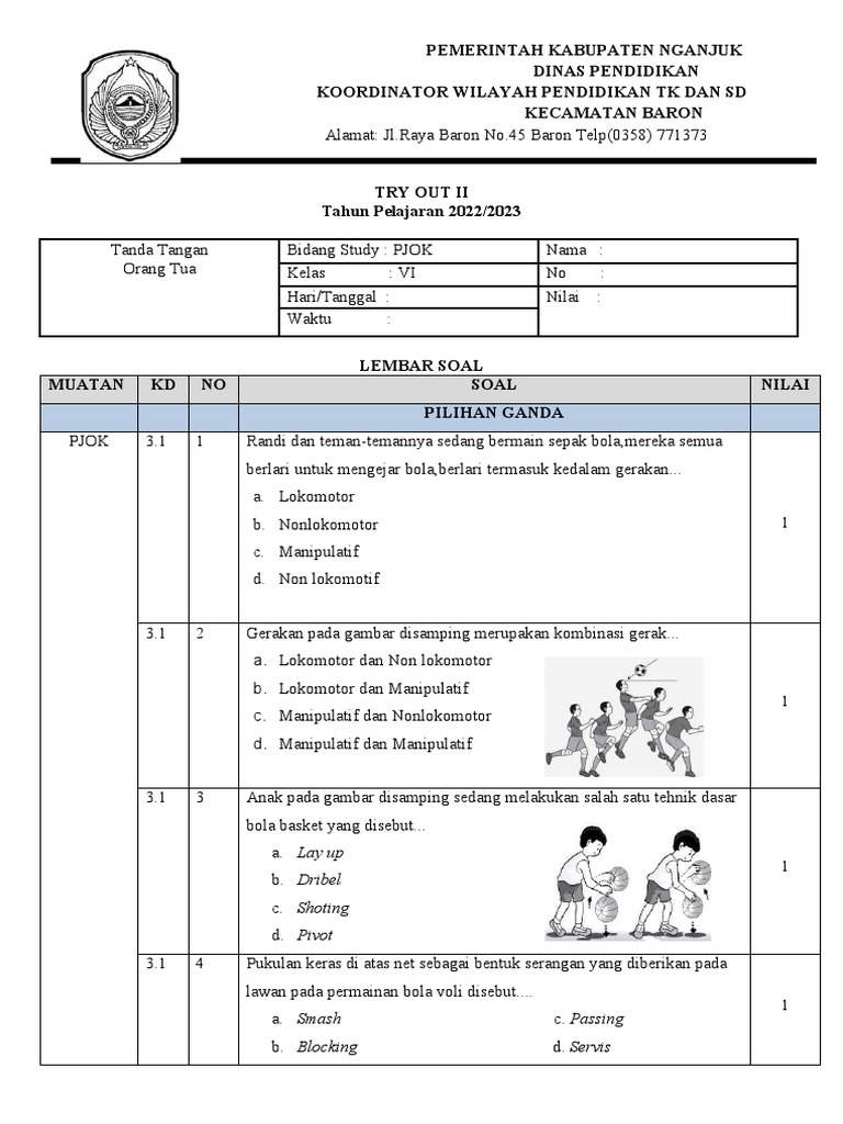 Try Out Kelas 6 | PDF