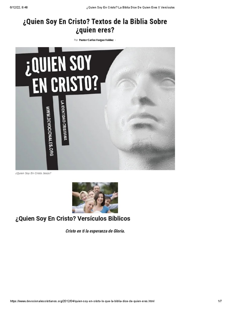 ¿Quien Soy en Cristo - La Biblia Dice de Quien Eres Versículos | PDF ¿Quien Soy en Cristo - La Biblia Dice de Quien Eres Versículos | PDF