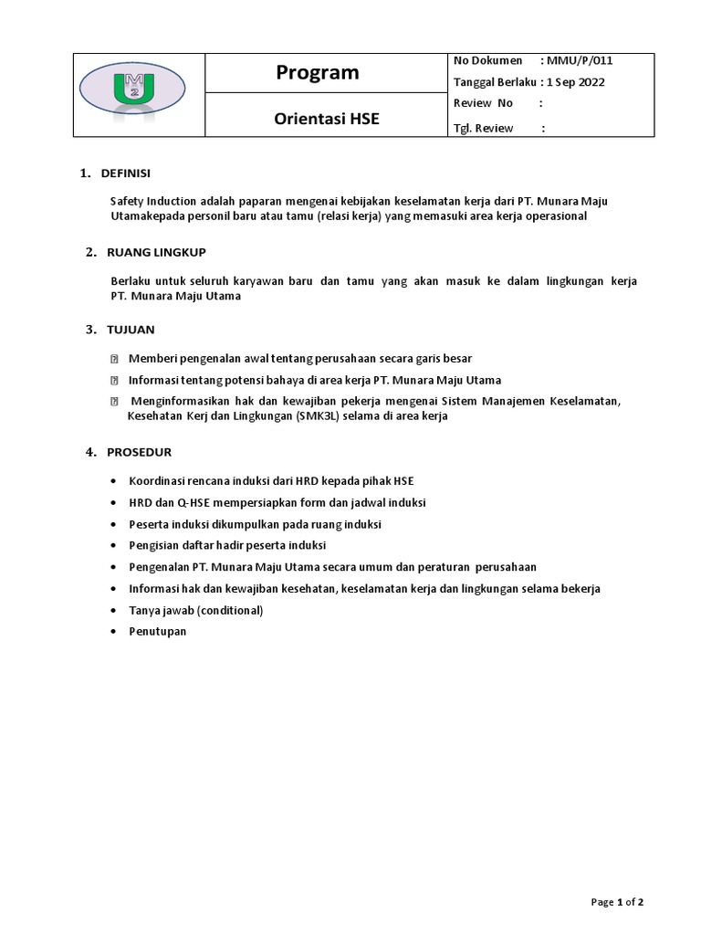 Program Orientasi K3L | PDF