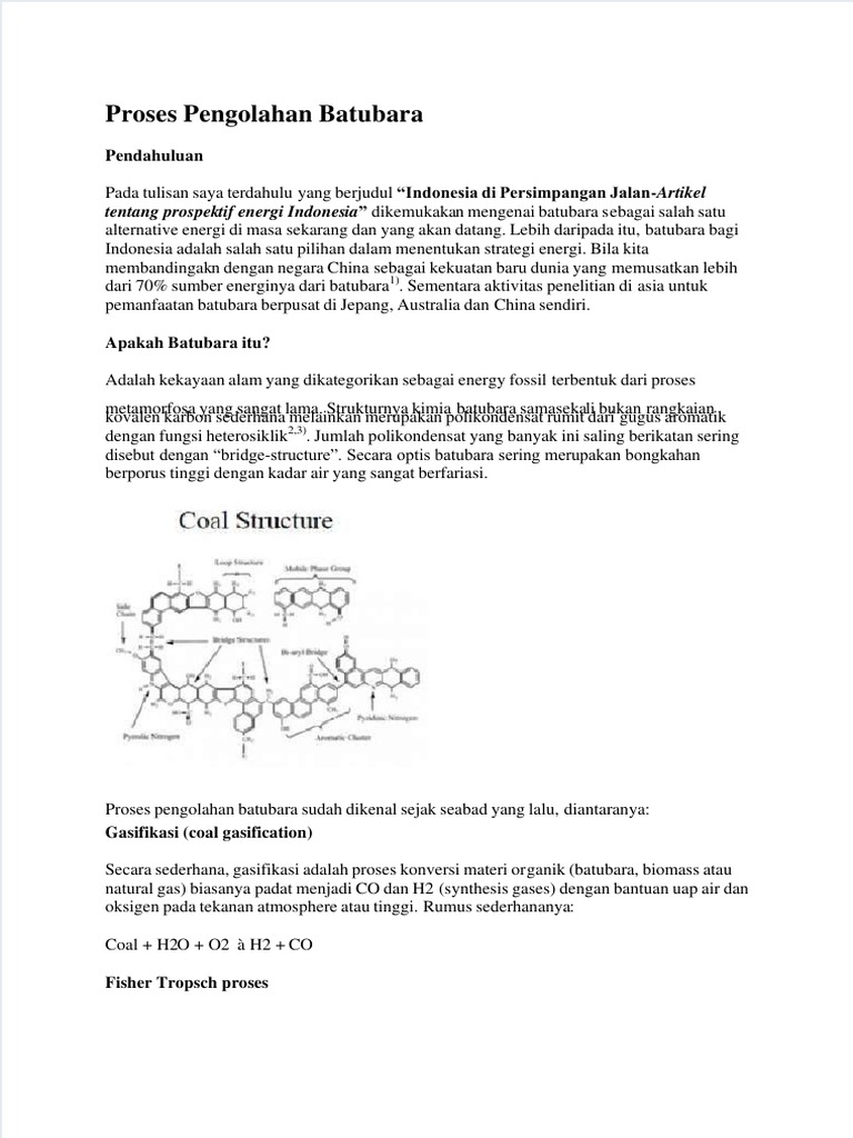 Dokumen - Tips Proses Pengolahan Batu Bara | PDF