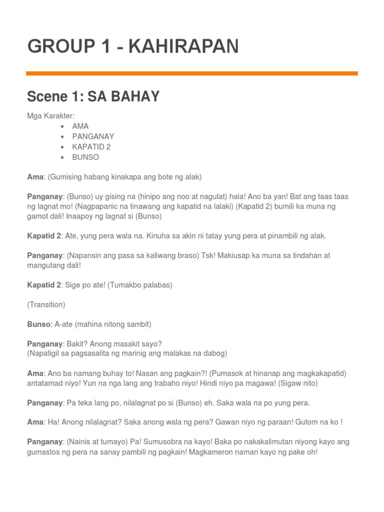 Soslit Script - Dula Dulaan 1 | PDF