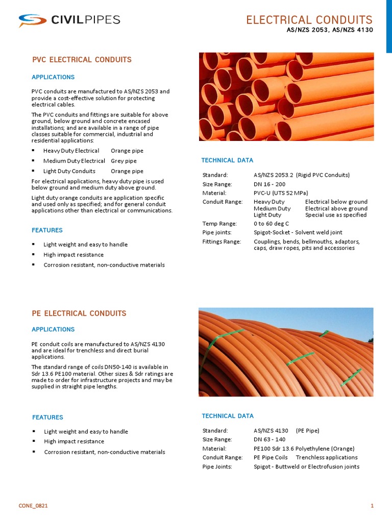 Cps Tds Conduits Electrical | PDF | Pipe (Fluid Conveyance) | Equipment