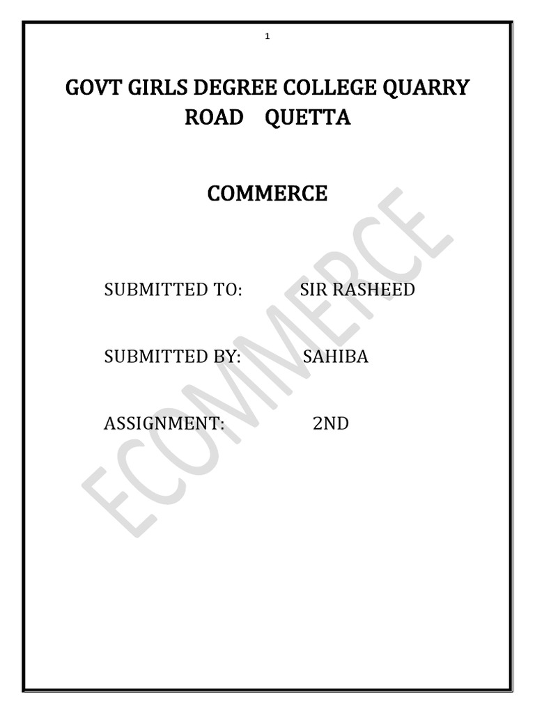 E-Commerce 2nd Assignment Office | PDF
