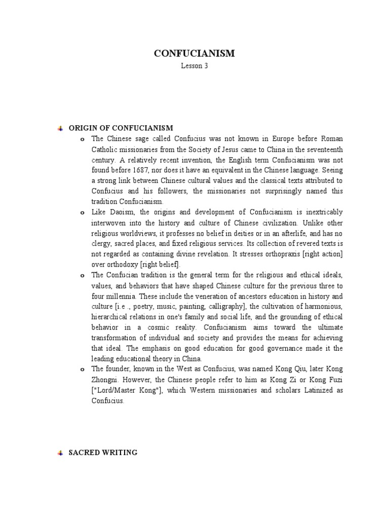 Lesson 3 - Confucianism | PDF | Confucianism | Confucius Lesson 3 - Confucianism | PDF | Confucianism | Confucius