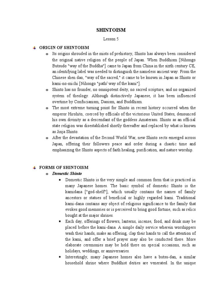 Lesson 5 - Shintoism | PDF