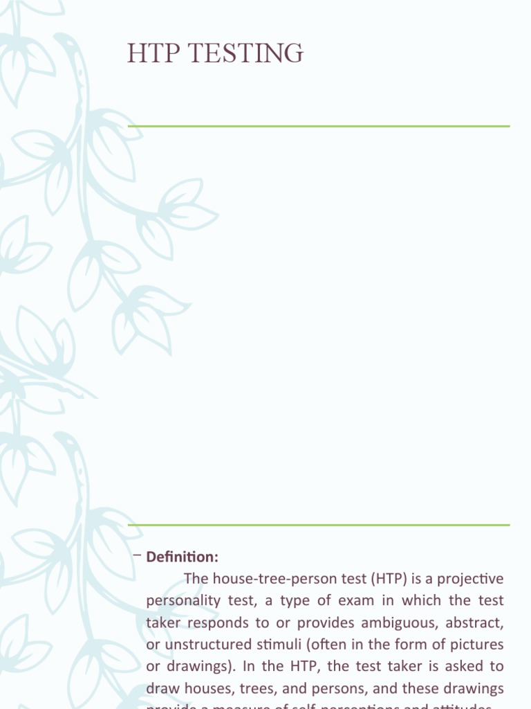 Hose Tree Person HTP | PDF | Art Therapy | Drawing