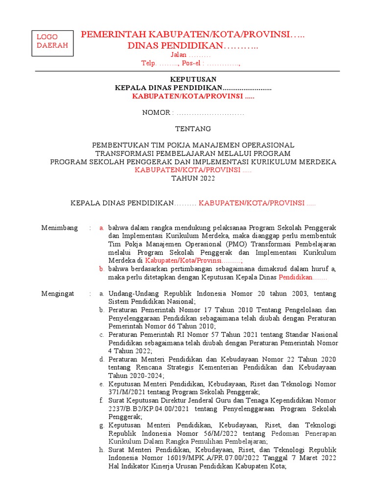 TP - Draft SK Tim PMO | PDF