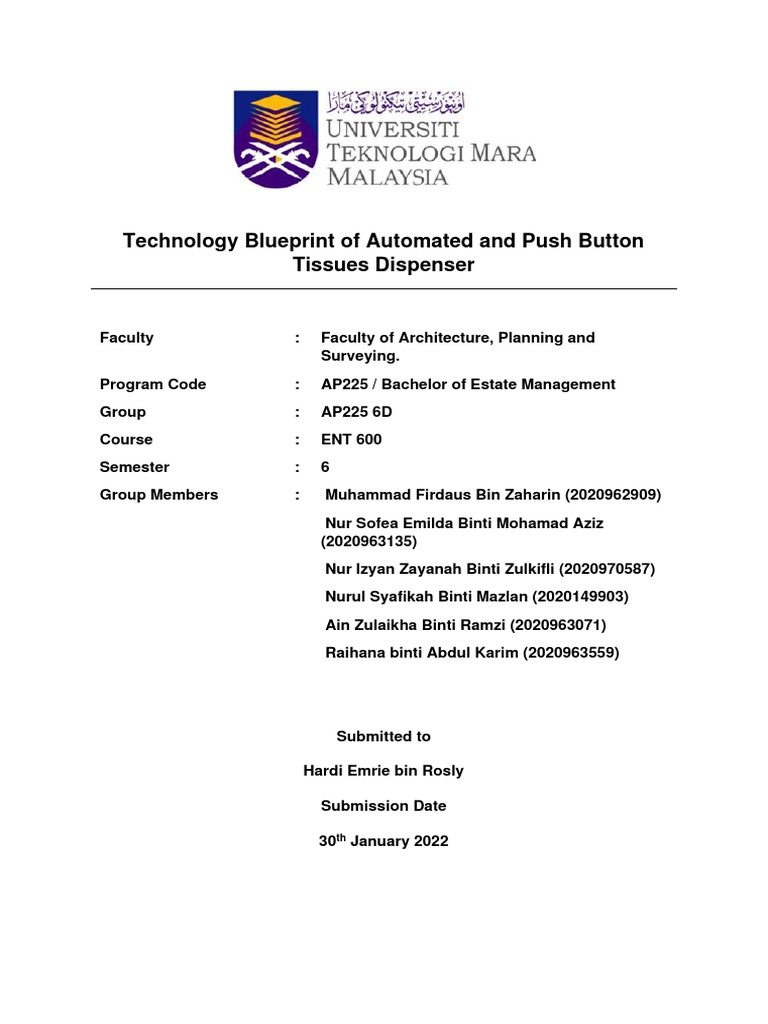 ENT 600 - Blueprint Automated and Push Button Tissues Dispenser | PDF