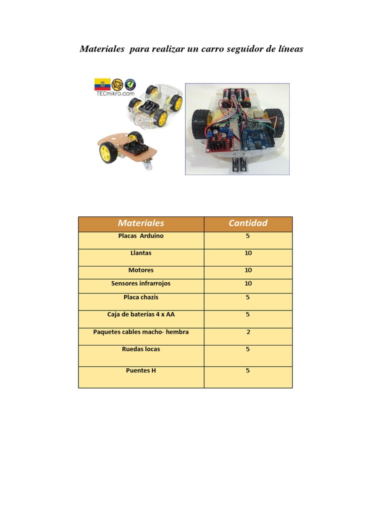 Materiales para Realizar Un Carro Seguidor de Líneas | PDF