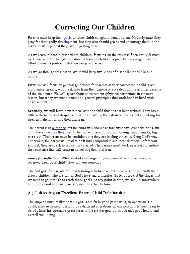 Correcting Our Children 6 | PDF | Parenting | Relationships