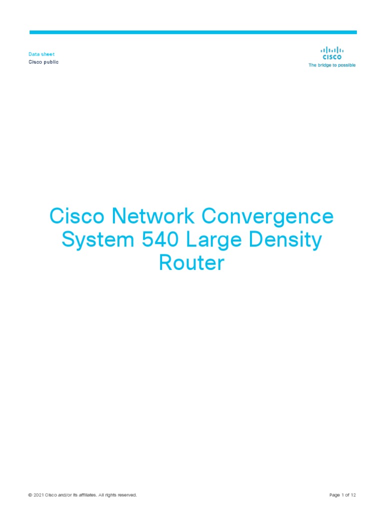 Cisco Network Convergence System 540 Large Density Routers Data Sheet ...
