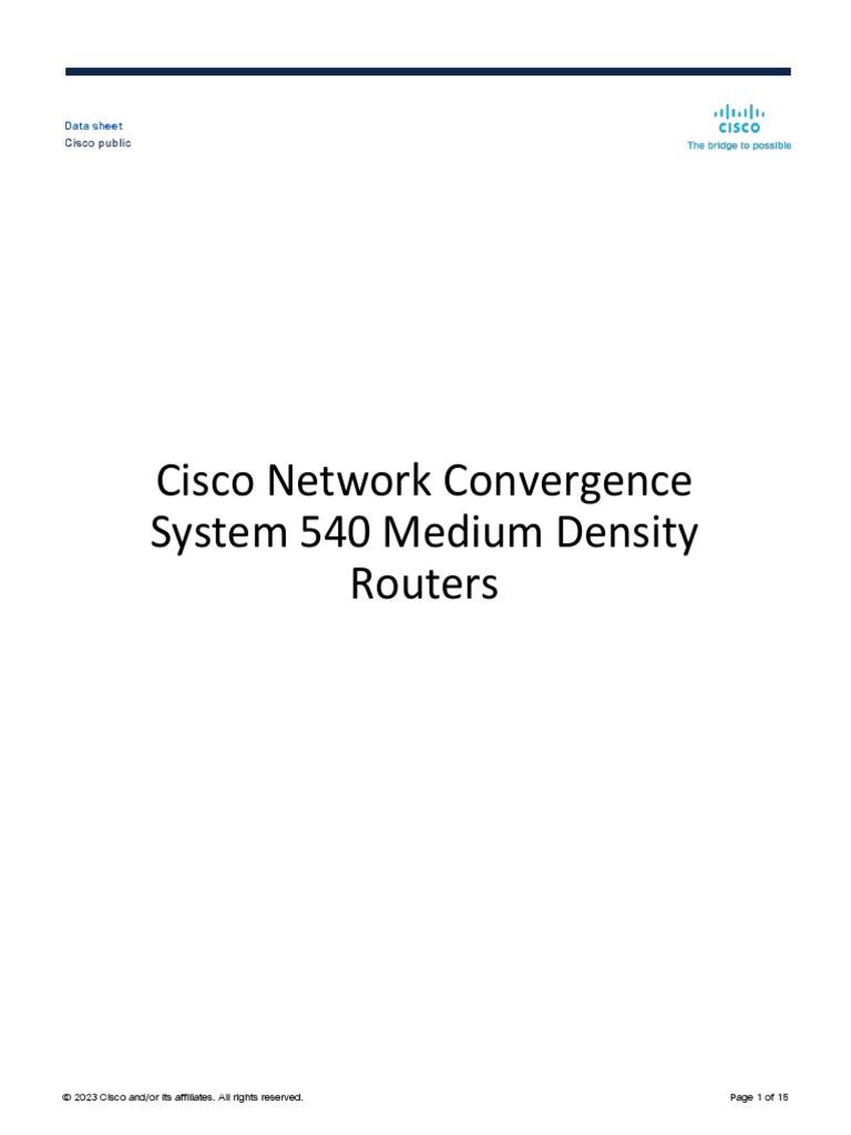 Cisco Network Convergence System 540 Medium Density Routers Data Sheet | PDF