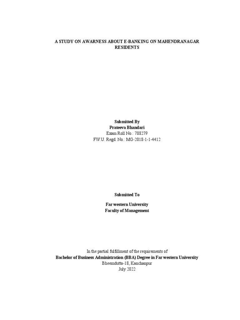 Final Year Report | PDF | Online Banking | Banks & Banking