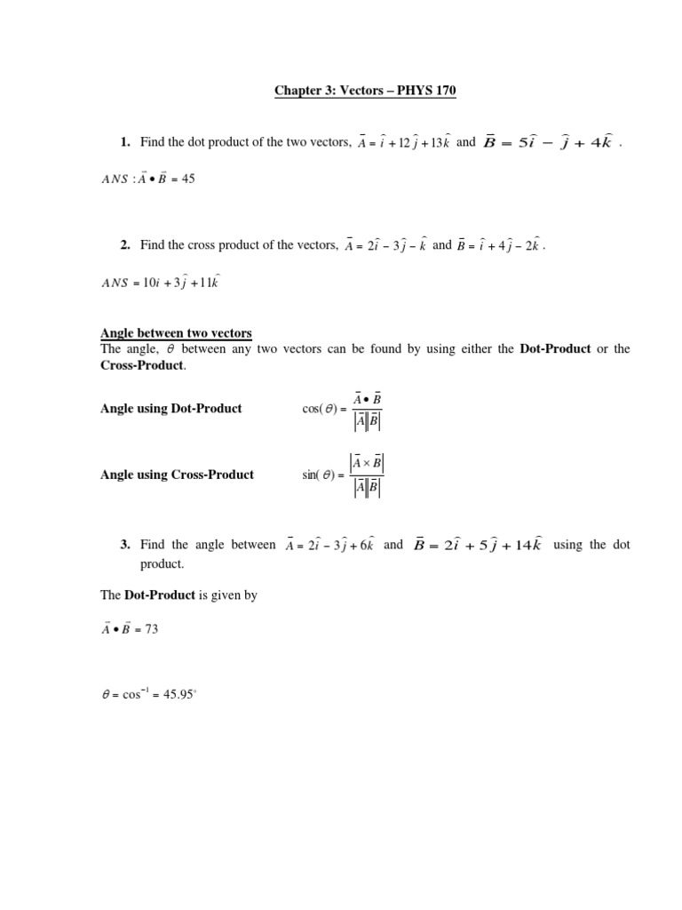 Examples - Question - Vectors - Part 1-1 | PDF | Euclidean Geometry | Analytic Geometry