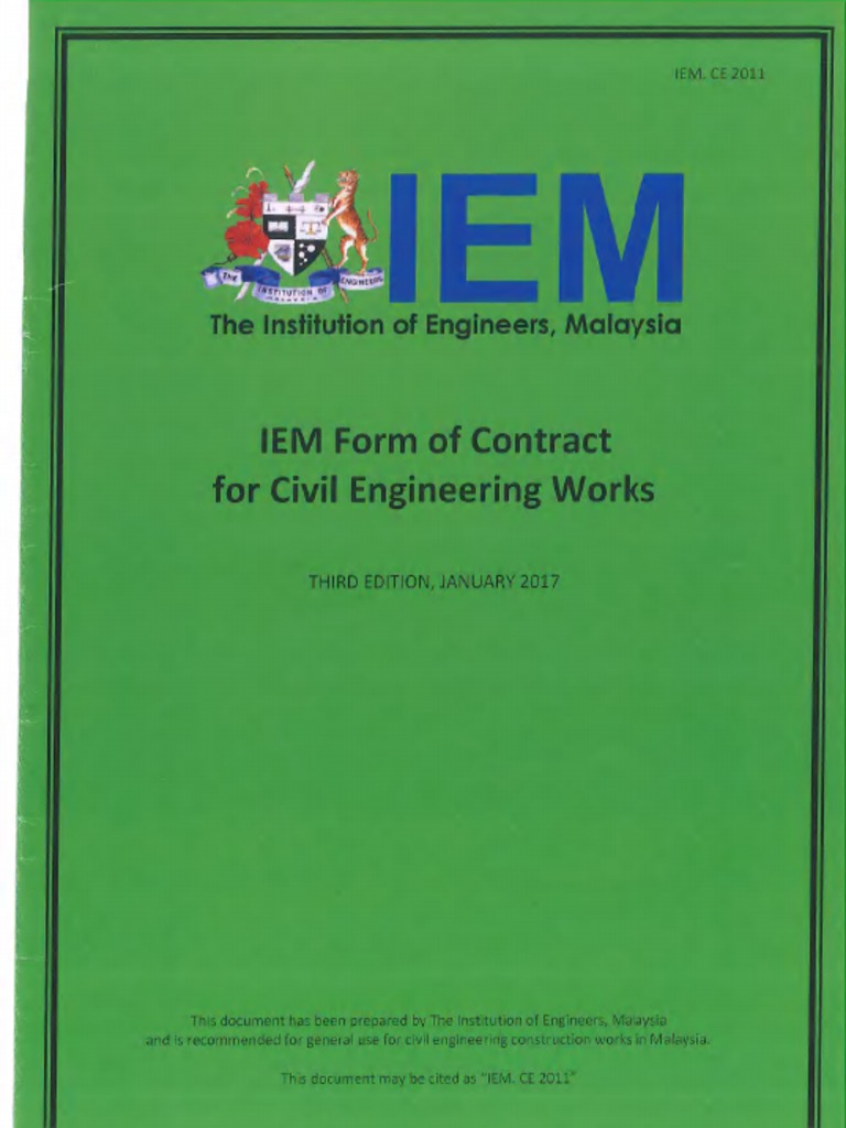 IEM Form of Contract For Civil Engineering Works - 2017 | PDF