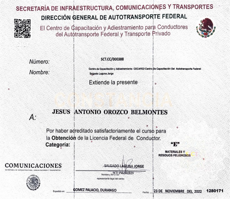 Certificado Químicos E Adobe Scan 23 de Nov de 2022 | PDF