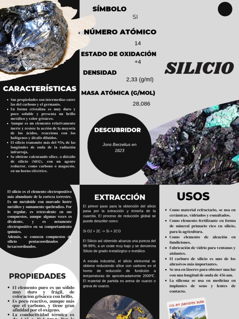 TRIPTICO-SILICIO | PDF | Silicio | Compuestos químicos