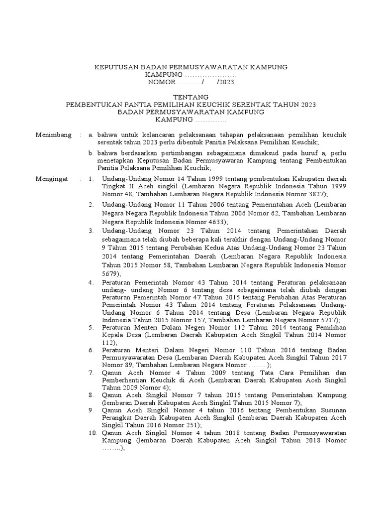 SK Pembentukan p2k | PDF