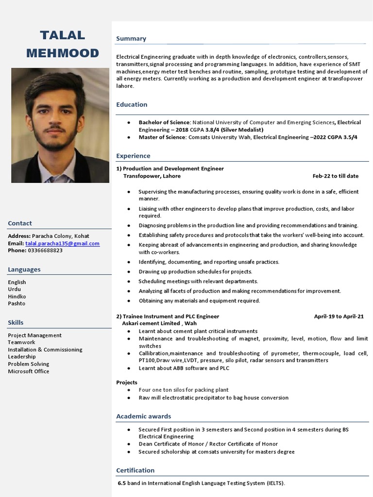 Talal Mehmood: Engineering | PDF | Electrical Engineering | Engineering