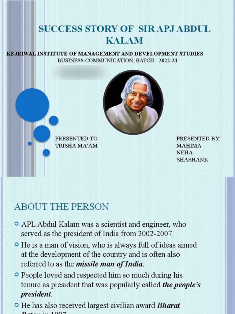 Success Story of Sir Apj Abdul Kalam | PDF