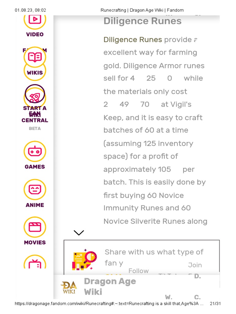 Runecrafting - Dragon Age Wiki - Fandom-21 | PDF