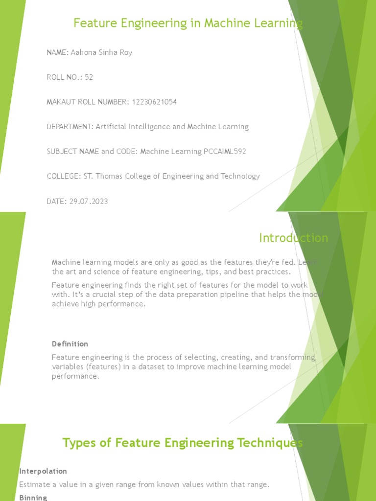 Feature Engineering in Machine Learning | PDF