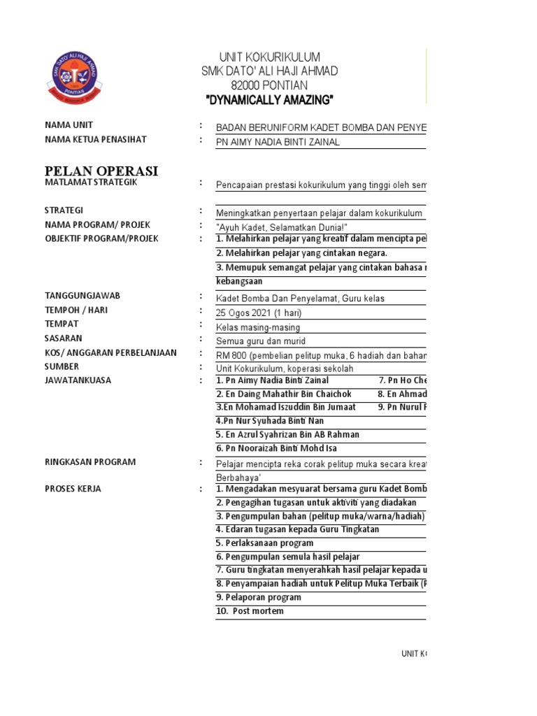 Bomba-Pelan Operasi - Oppm | PDF