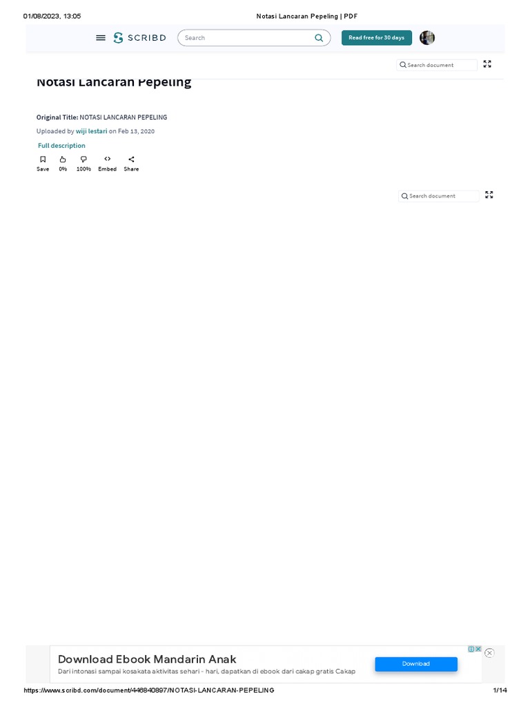 Notasi Lancaran Pepeling - PDF | PDF | Scribd