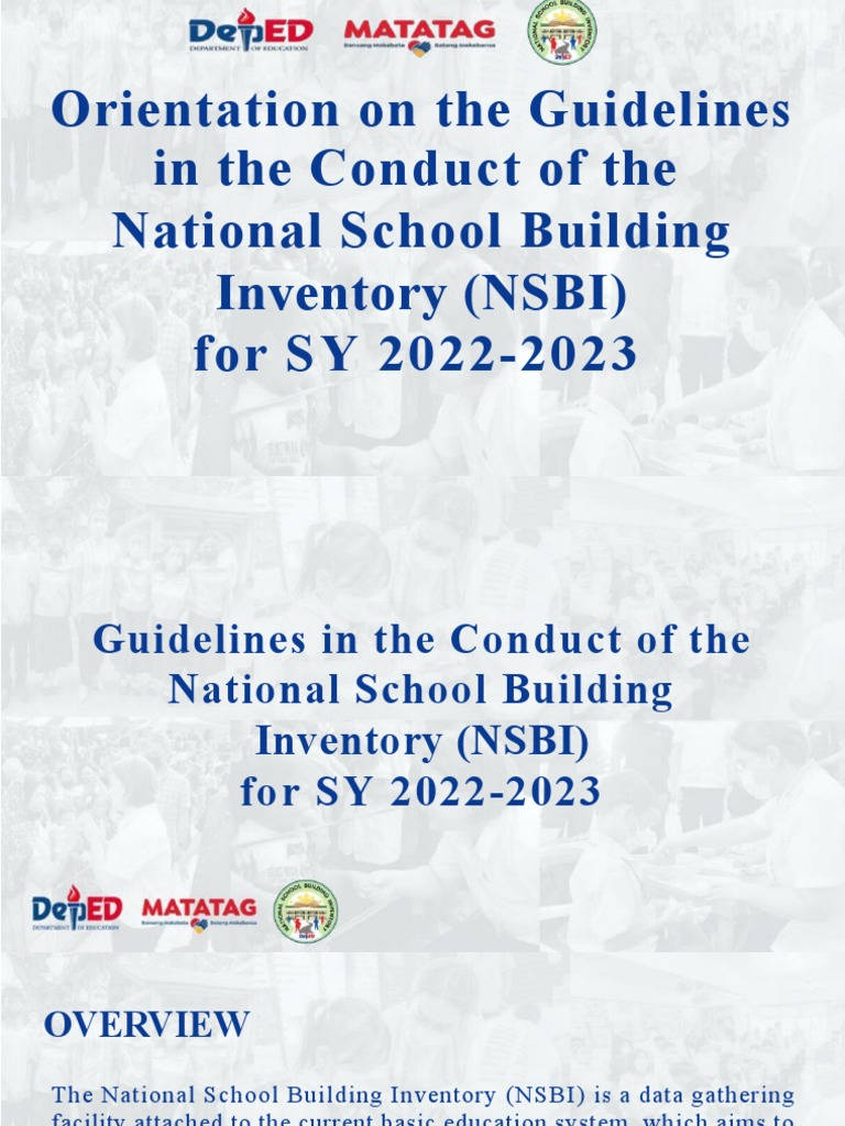 Orientation On The Guidelines in The Conduct of The National School ...