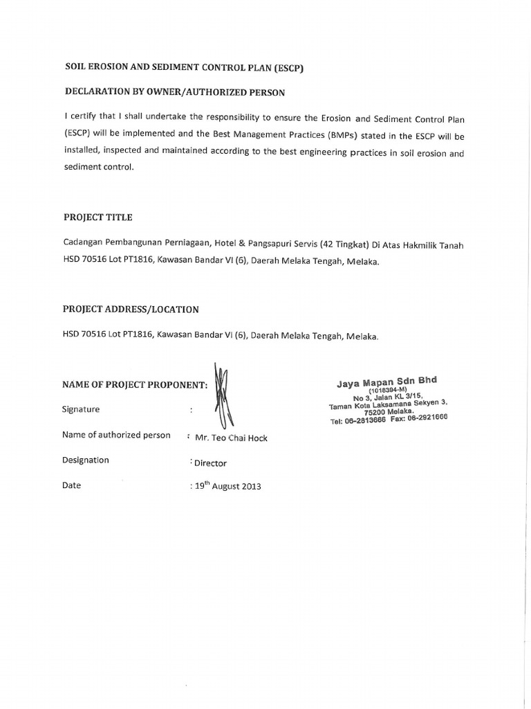 1396412309-Annex 8.1 - ESCP Report & Drawings | PDF