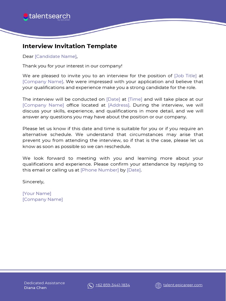 Interview Invitation Template | PDF