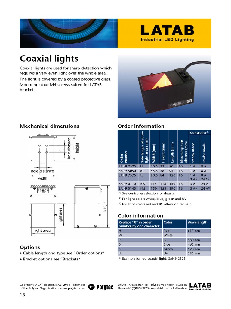 LATAB Coaxial Lights | PDF | Color | Electromagnetic Radiation