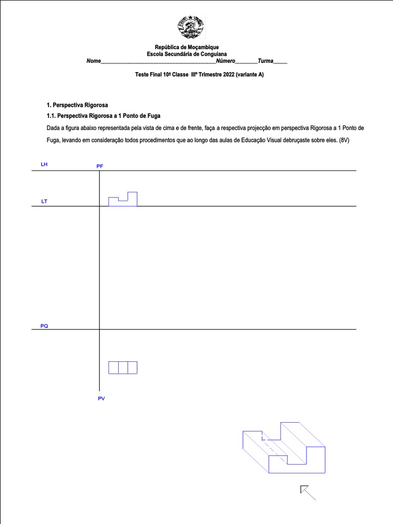 Perspectiva Rigorosa: Teste Final 10ª Classe | PDF