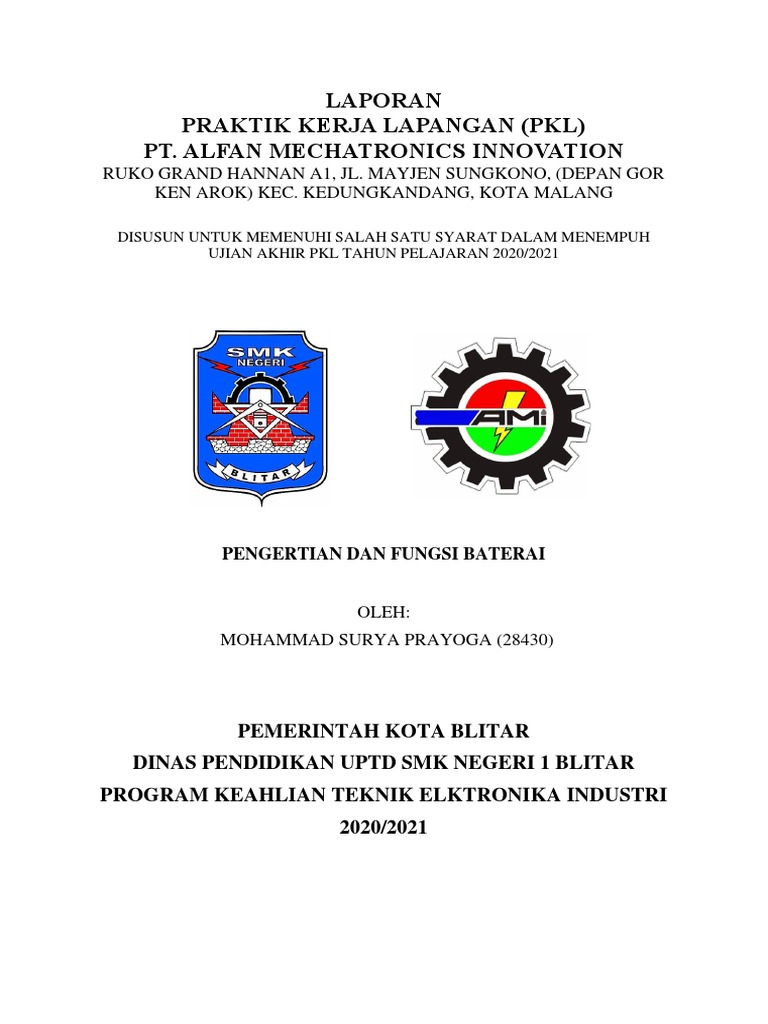 Laporan PKL di PT Alfan Mechatronics | PDF