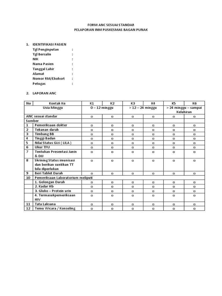 Form Anc Sesuai Standar | PDF