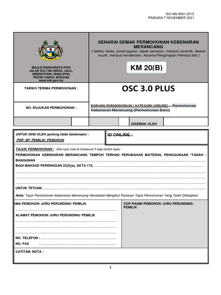 Senarai - Semak - KM - 20 - 3.0plus - 17.12.21 Taska, Pusat Jagaan, Asrama | PDF