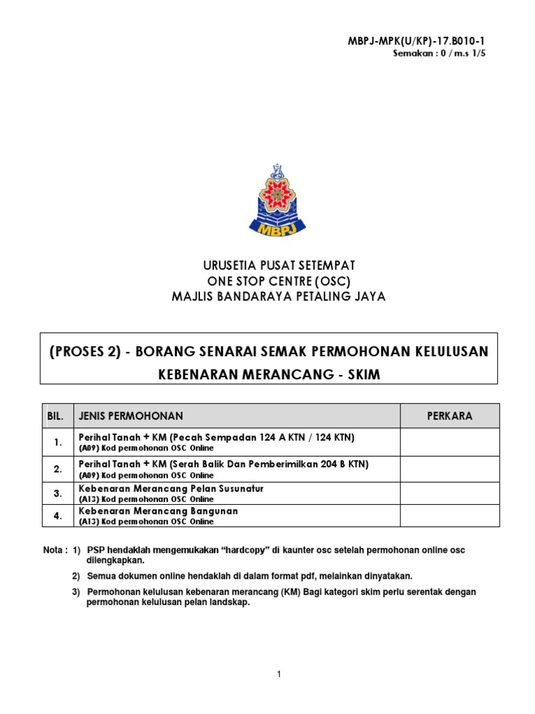 Dokumen - Tips Borang Permohonan Kebenaran Merancang Skim | PDF