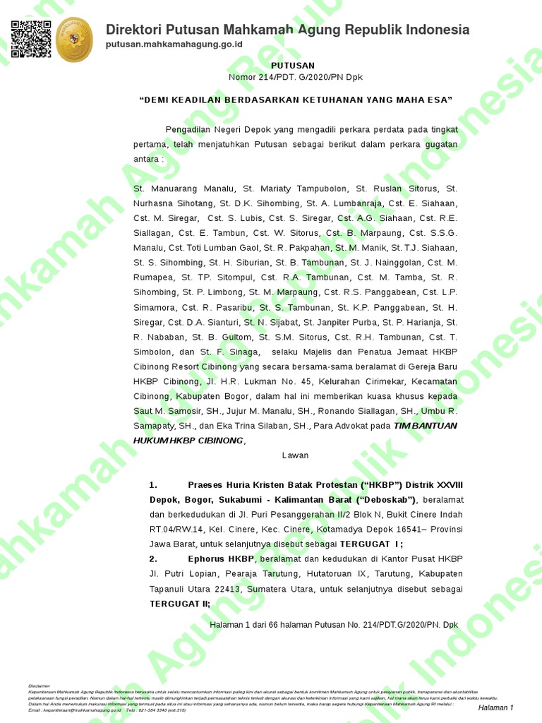 Putusan 214 PDT.G 2020 PN DPK 20230404160453 | PDF