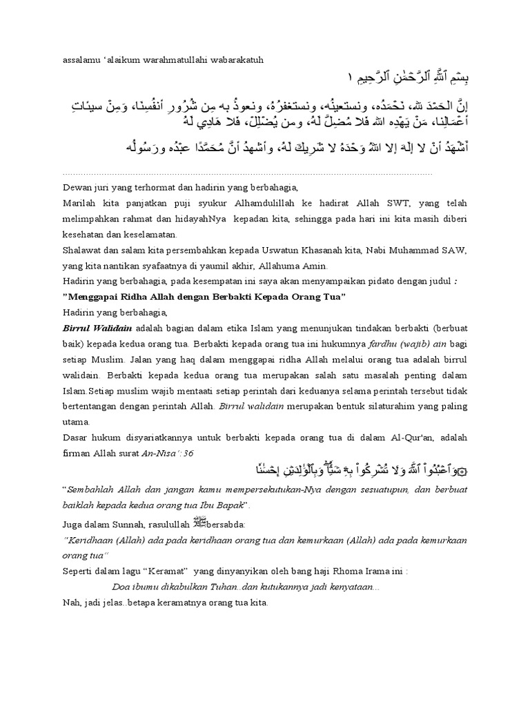 Pidato Birul Walidain | PDF