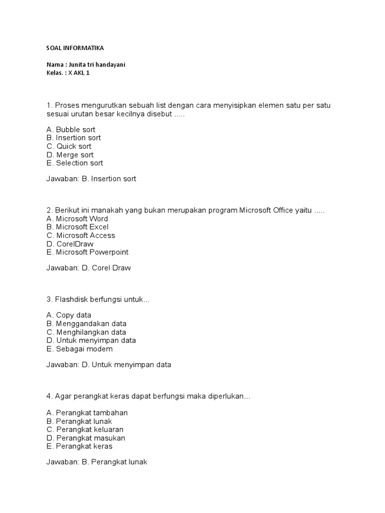Junita Tri Handayani X Akl 1 | PDF